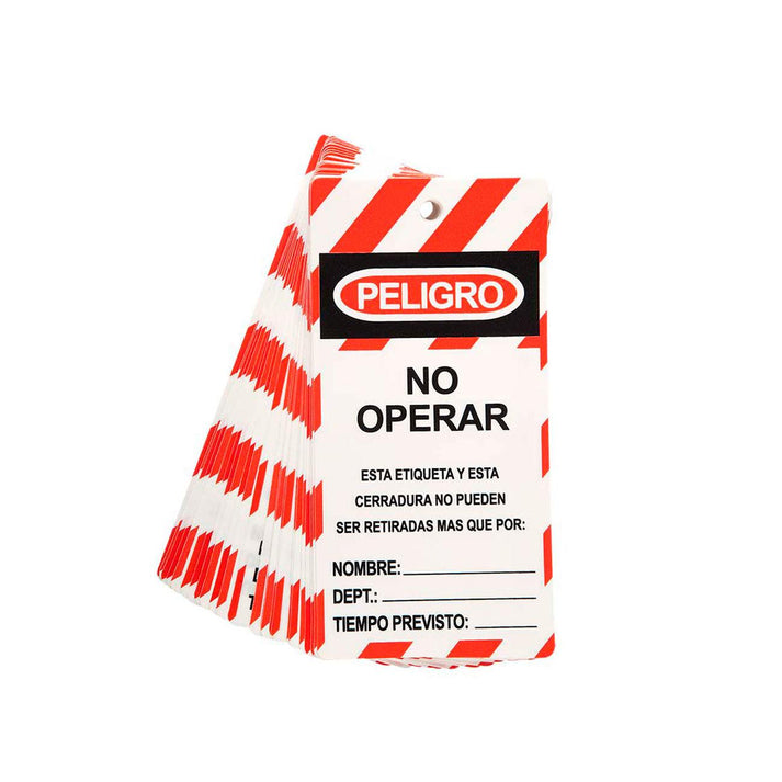 Tarjeta Bloqueo Peligro No Operar (25 Unidades) – Distribuidores IDP